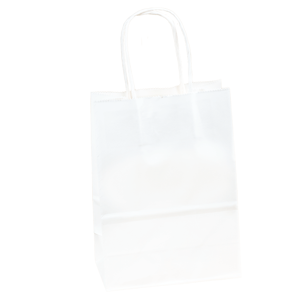 14 x 8 x 20 cm White Paper Bags - Paper Boss