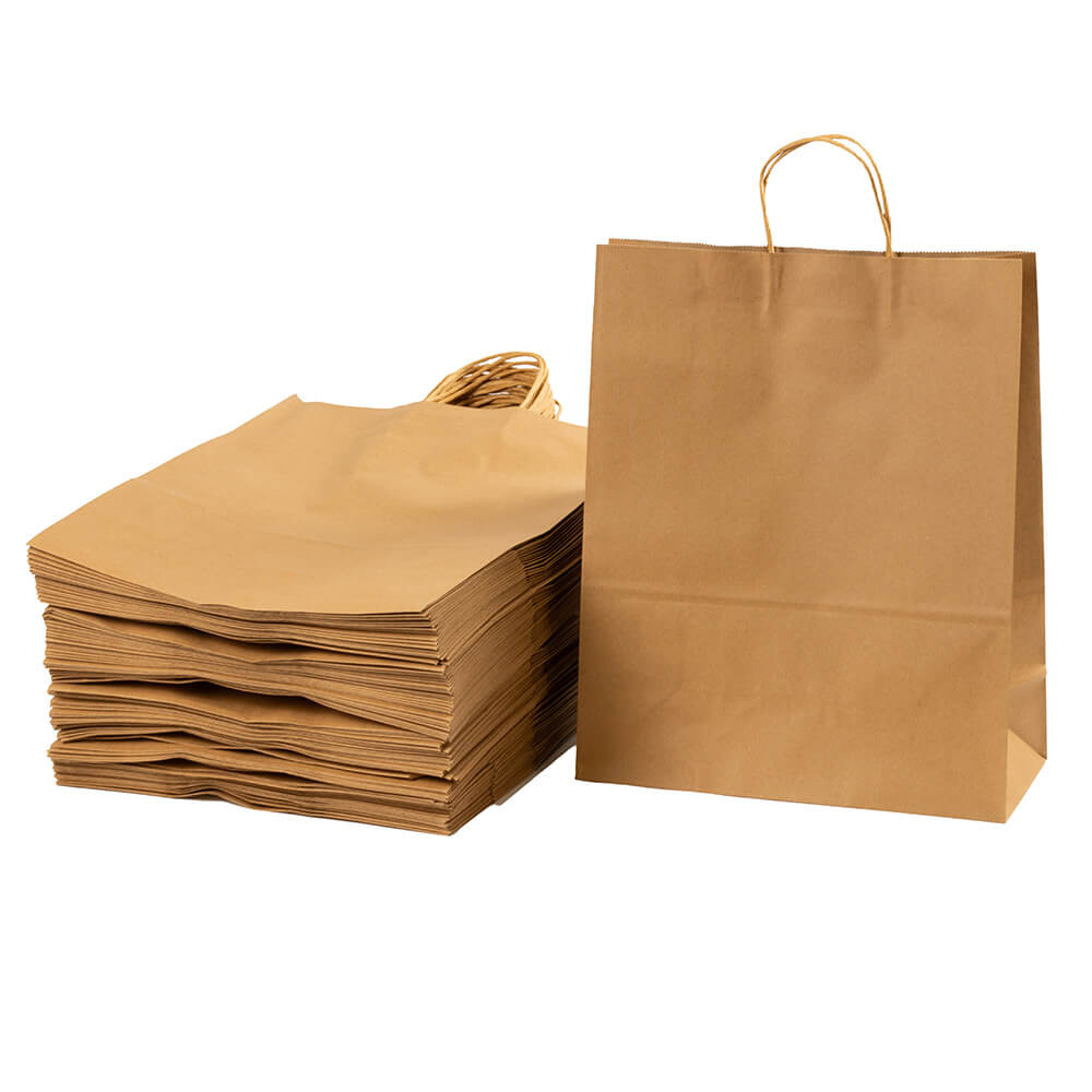 33 x 15 x 40 cm Brown Paper Retail Bags - Paper Boss